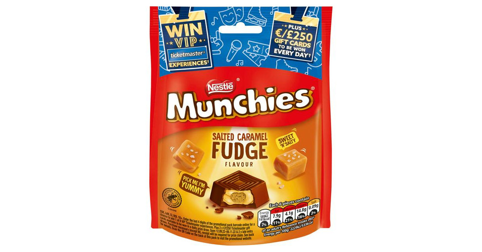 Angol - Munchies Salted Caramel Fudge Milk Chocolate Sharing Pouch 97g ...